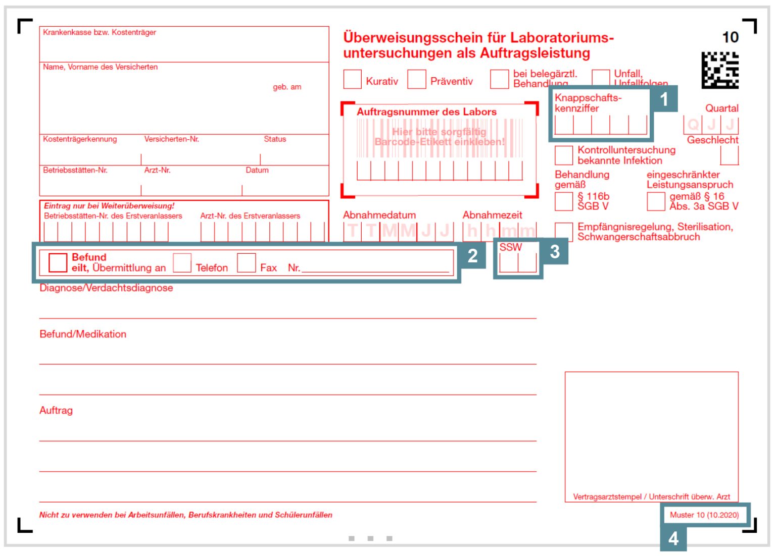 Neue Muster 10- und 10A-Formulare - Diagnosticum